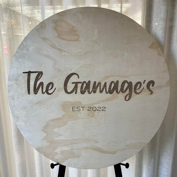 Engraved Timber wedding Sign - Laser Edge Designs - LaserEdge-Designs