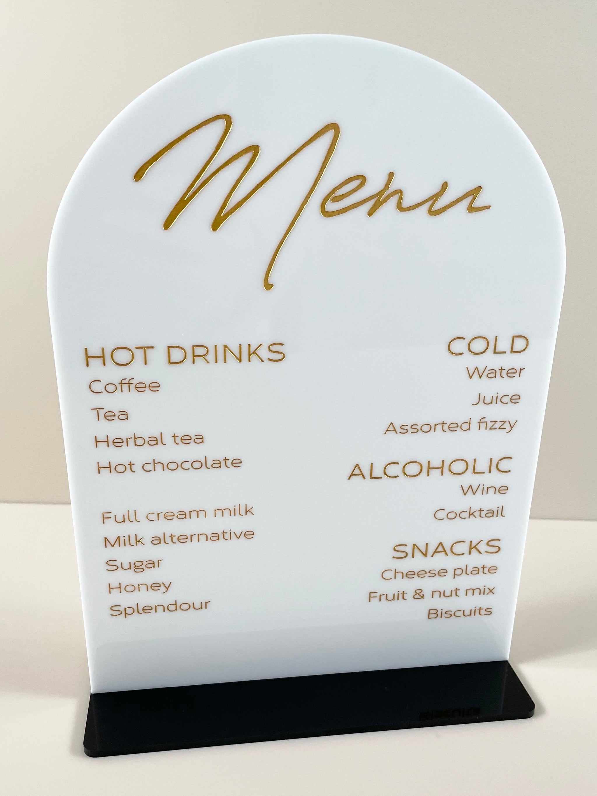 Drink menu stand | salon drink menu - Laser Edge Designs - LaserEdge ...