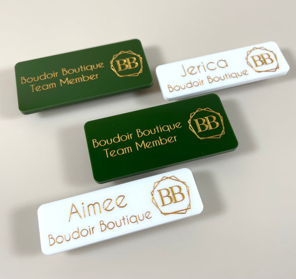 Branded name badge | name badge - Laser Edge Designs - LaserEdge-Designs