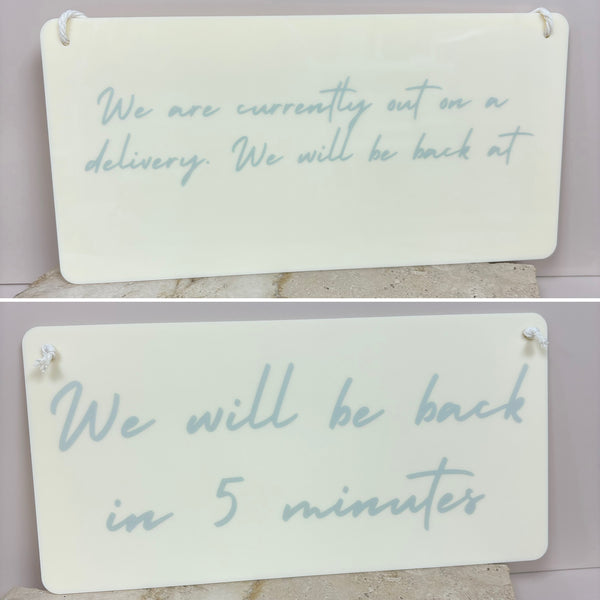 Handwritten Style Break Time Sign – Custom Acrylic Out on Delivery ...