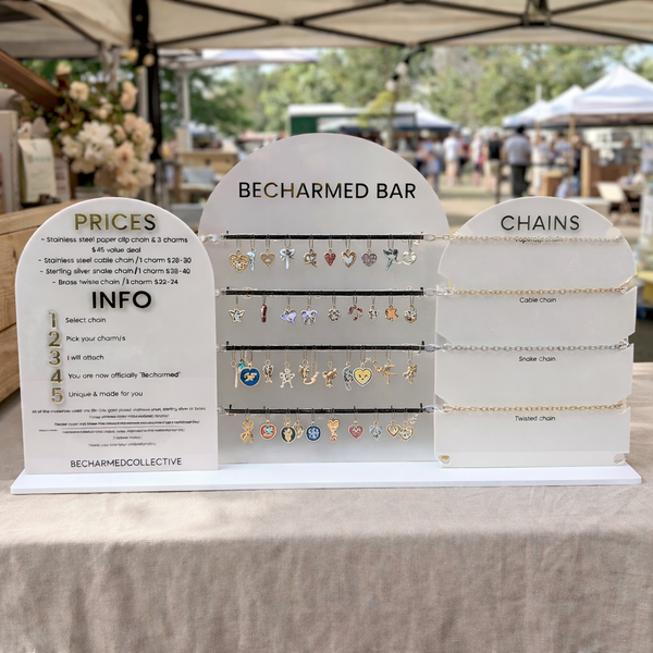 Custom Charm Bar Display Stand | Acrylic Jewellery Holder Australia