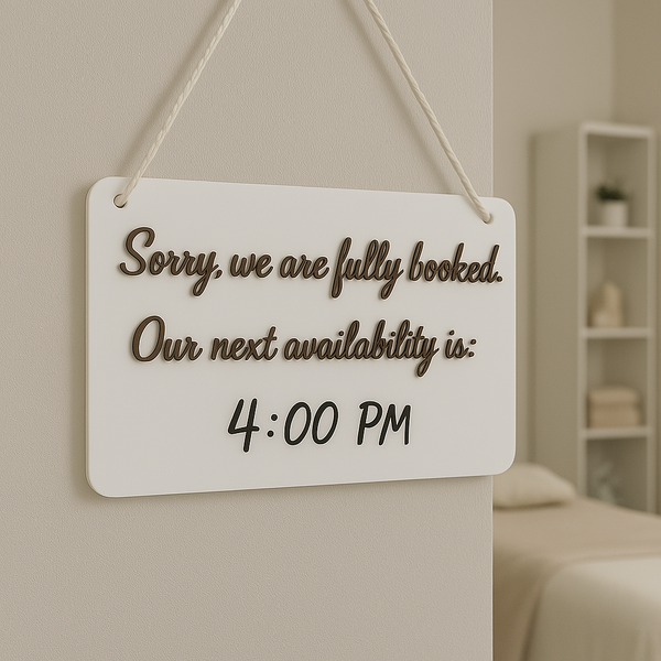 Custom Availability Signs for Salons and Clinics – Australian Made ...