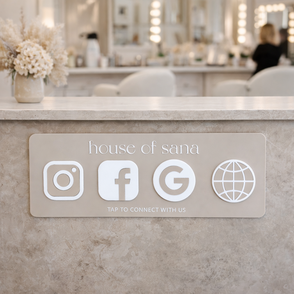 NFC Social Media Plaque – Tap to Connect | Australia Wide