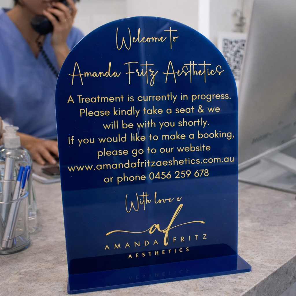 Custom Acrylic Info Stands Australia | Counter & Reception Signs