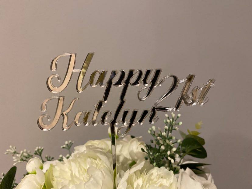 Mirror cake toppers | Cake toppers Melbourne - Laser Edge Designs ...