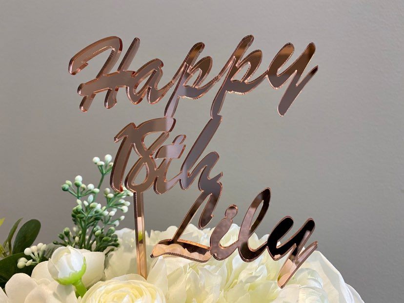 Mirror cake toppers | Cake toppers Melbourne - Laser Edge Designs ...