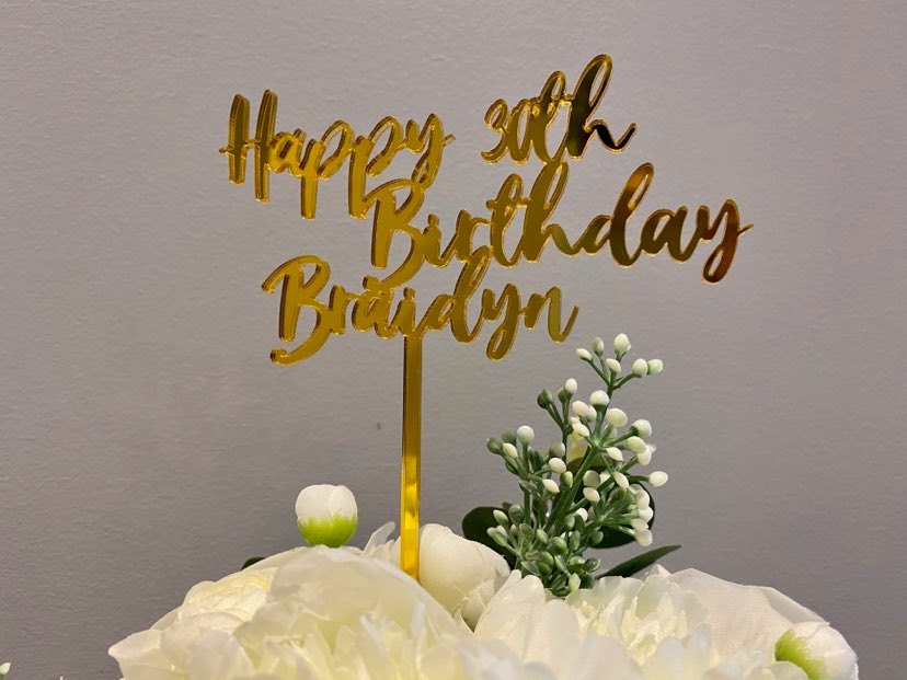 Mirror cake toppers | Cake toppers Melbourne - Laser Edge Designs ...