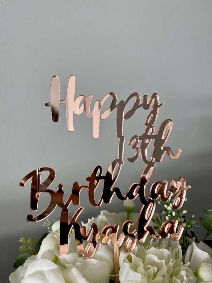 Mirror cake toppers | Cake toppers Melbourne - Laser Edge Designs ...
