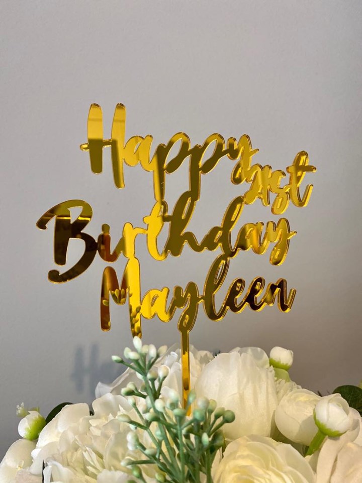 Mirror cake toppers | Cake toppers Melbourne - Laser Edge Designs ...