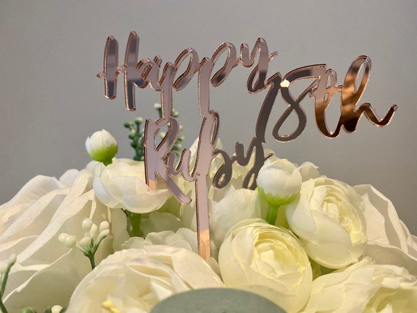 Mirror cake toppers | Cake toppers Melbourne - Laser Edge Designs ...