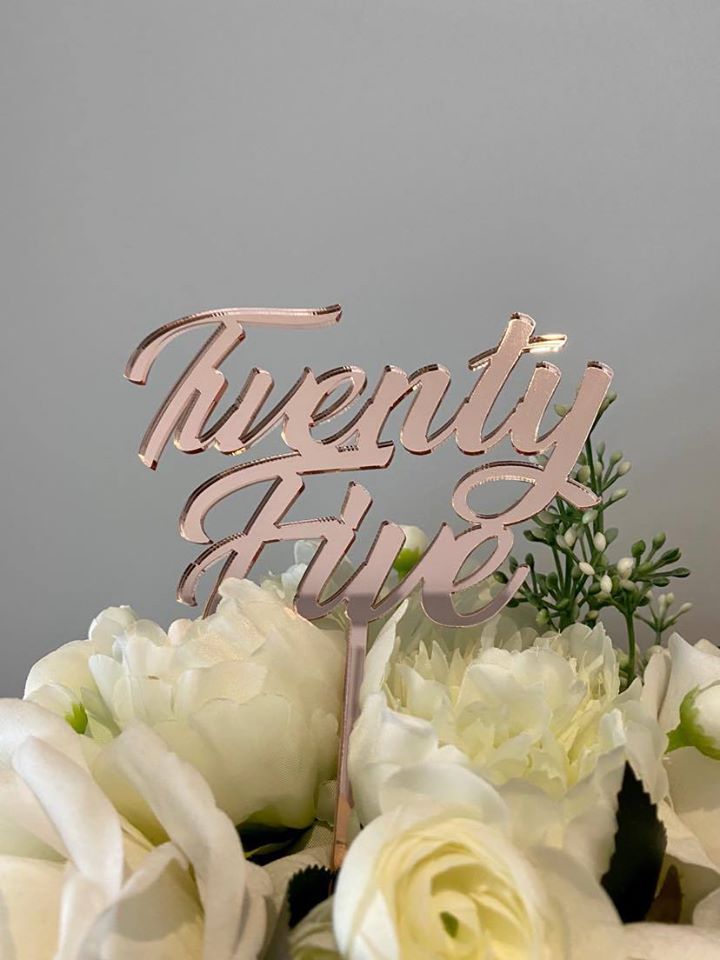 Mirror cake toppers | Cake toppers Melbourne - Laser Edge Designs ...