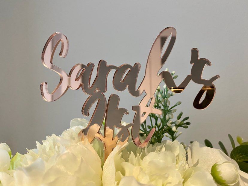 Mirror cake toppers | Cake toppers Melbourne - Laser Edge Designs ...