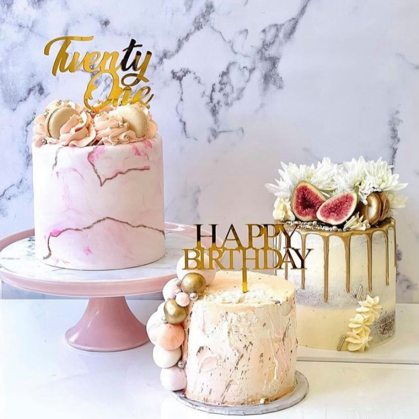 Custom mirror cake toppers Australia | Personalised acrylic cake toppers