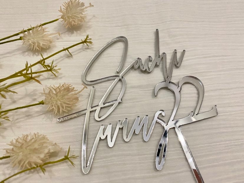 Mirror cake toppers | Cake toppers Melbourne - Laser Edge Designs ...