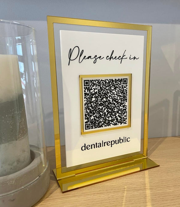 QR code stand | QR code sign - Laser Edge Designs - LaserEdge-Designs