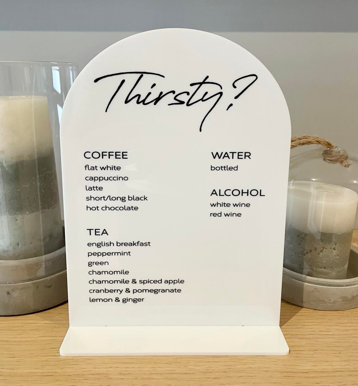 Drink menu stand | salon drink menu - Laser Edge Designs - LaserEdge ...