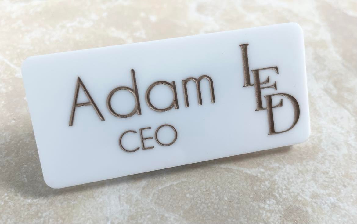 Branded name badge | name badge - Laser Edge Designs - LaserEdge-Designs
