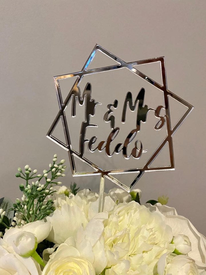 Mirror cake toppers | Cake toppers Melbourne - Laser Edge Designs ...
