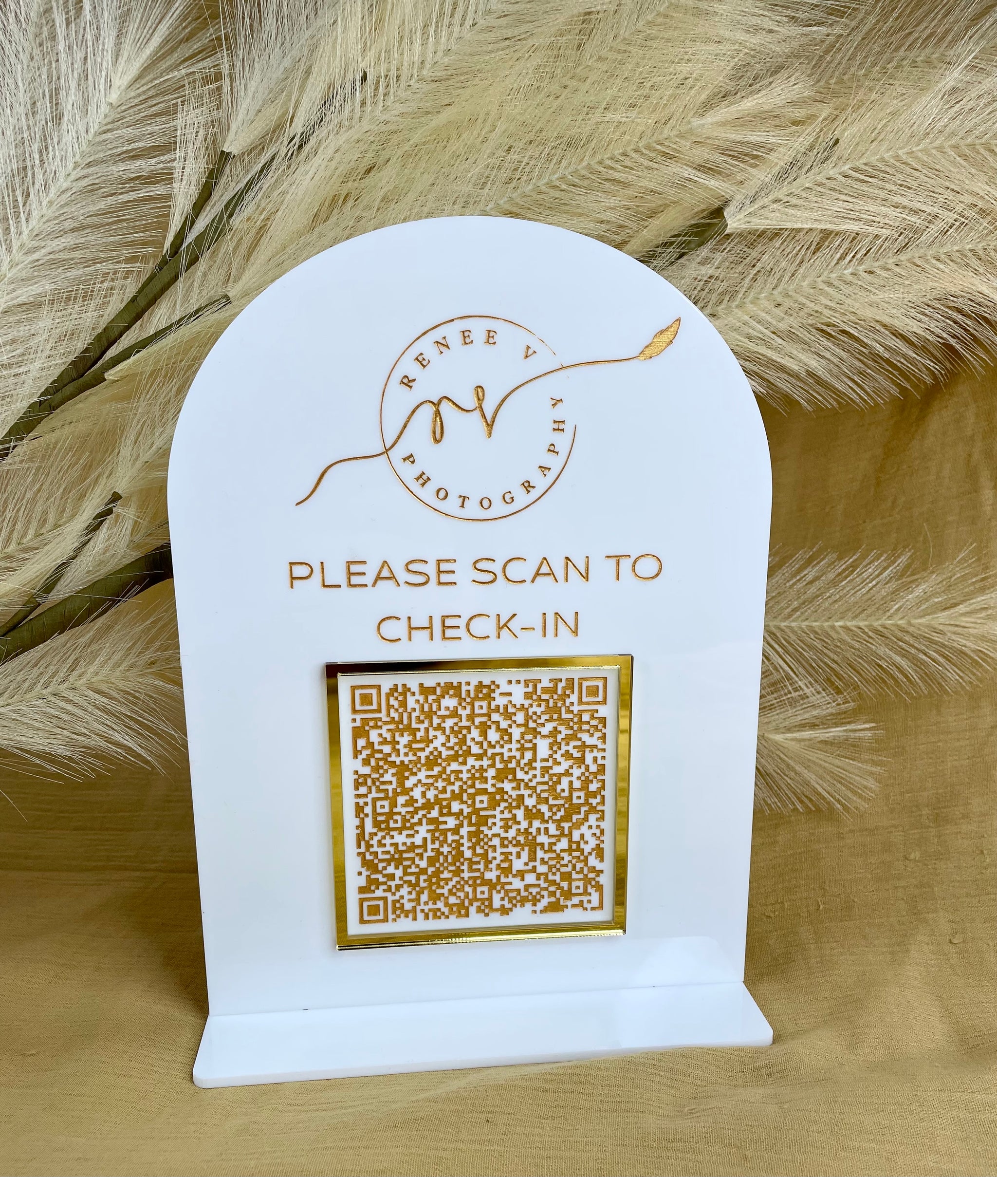 QR code stand | QR code sign - Laser Edge Designs - LaserEdge-Designs