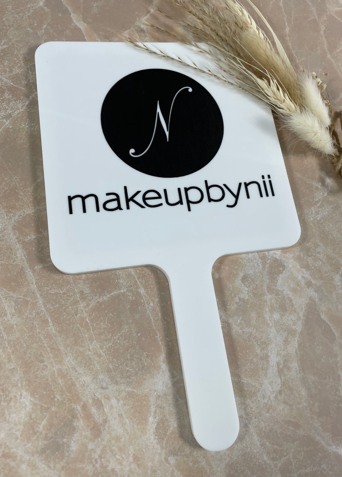 Personalised handheld mirror | Logo mirror - Laser Edge Designs ...