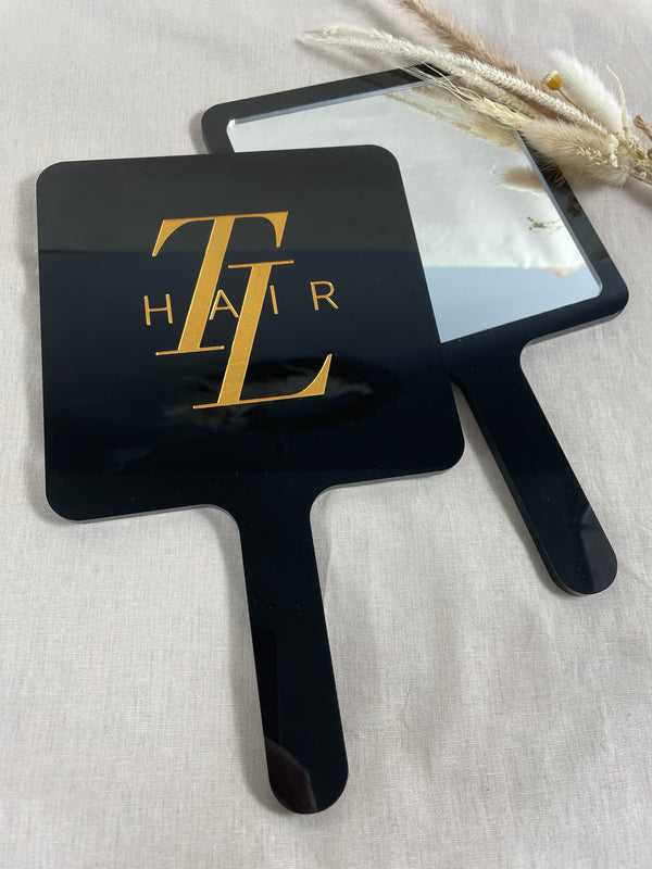 Personalised handheld mirror | Logo mirror - Laser Edge Designs ...