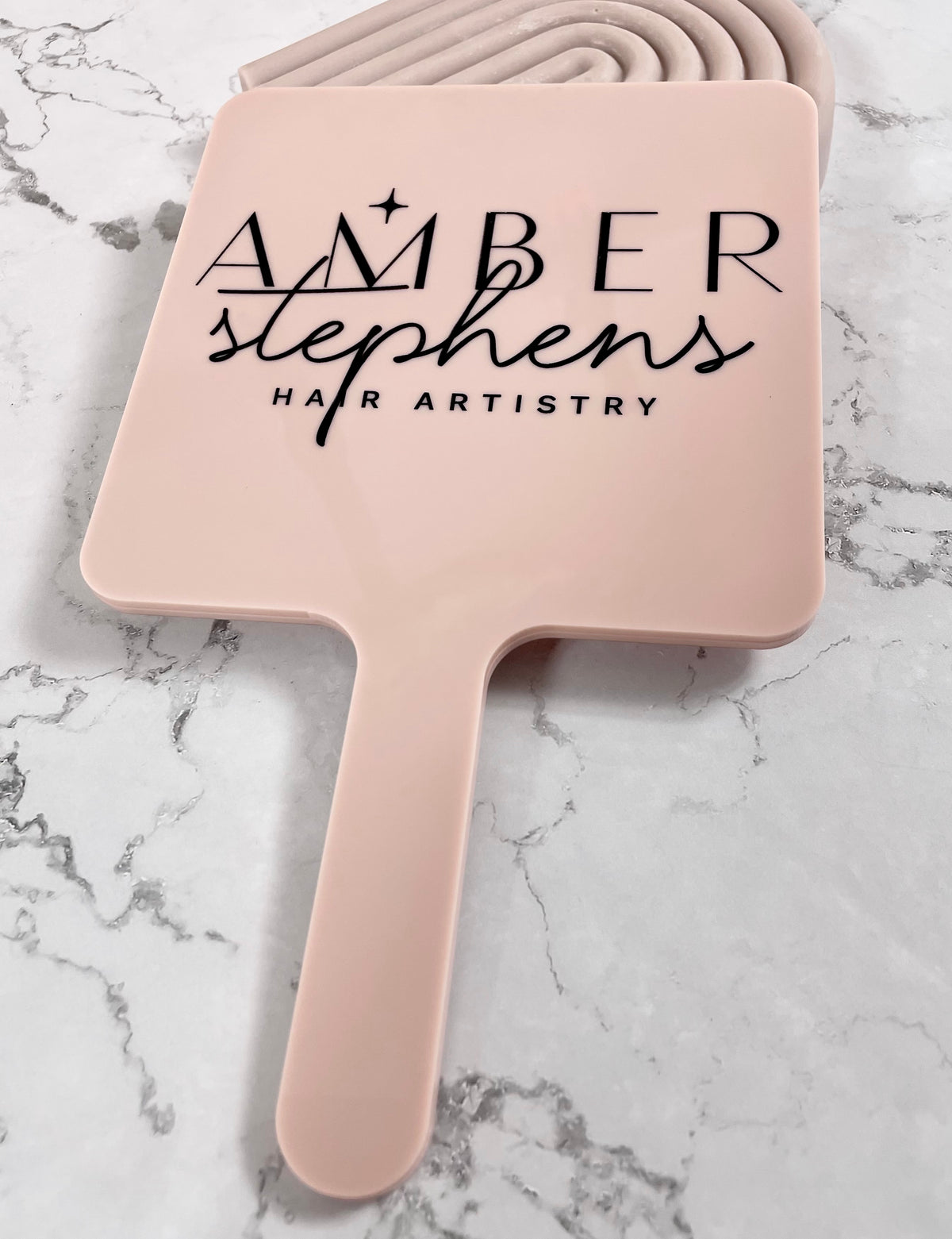 Personalised handheld mirror | Logo mirror - Laser Edge Designs ...