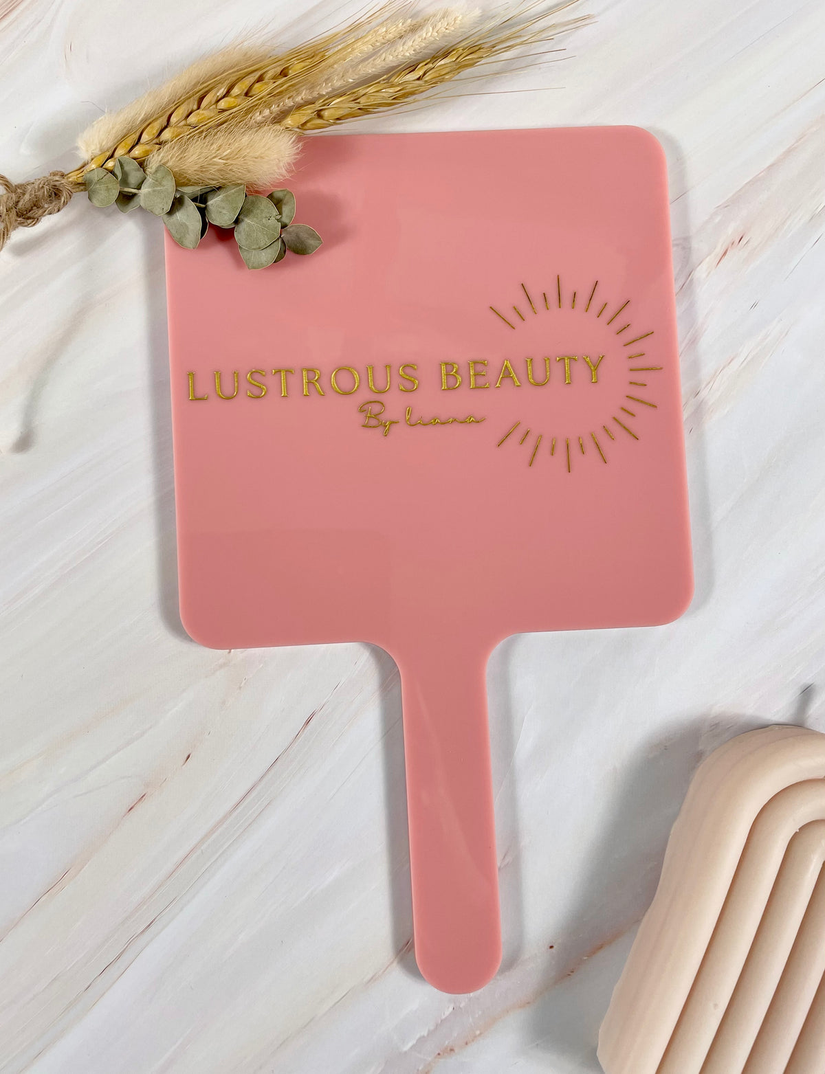 Personalised handheld mirror | Logo mirror - Laser Edge Designs ...