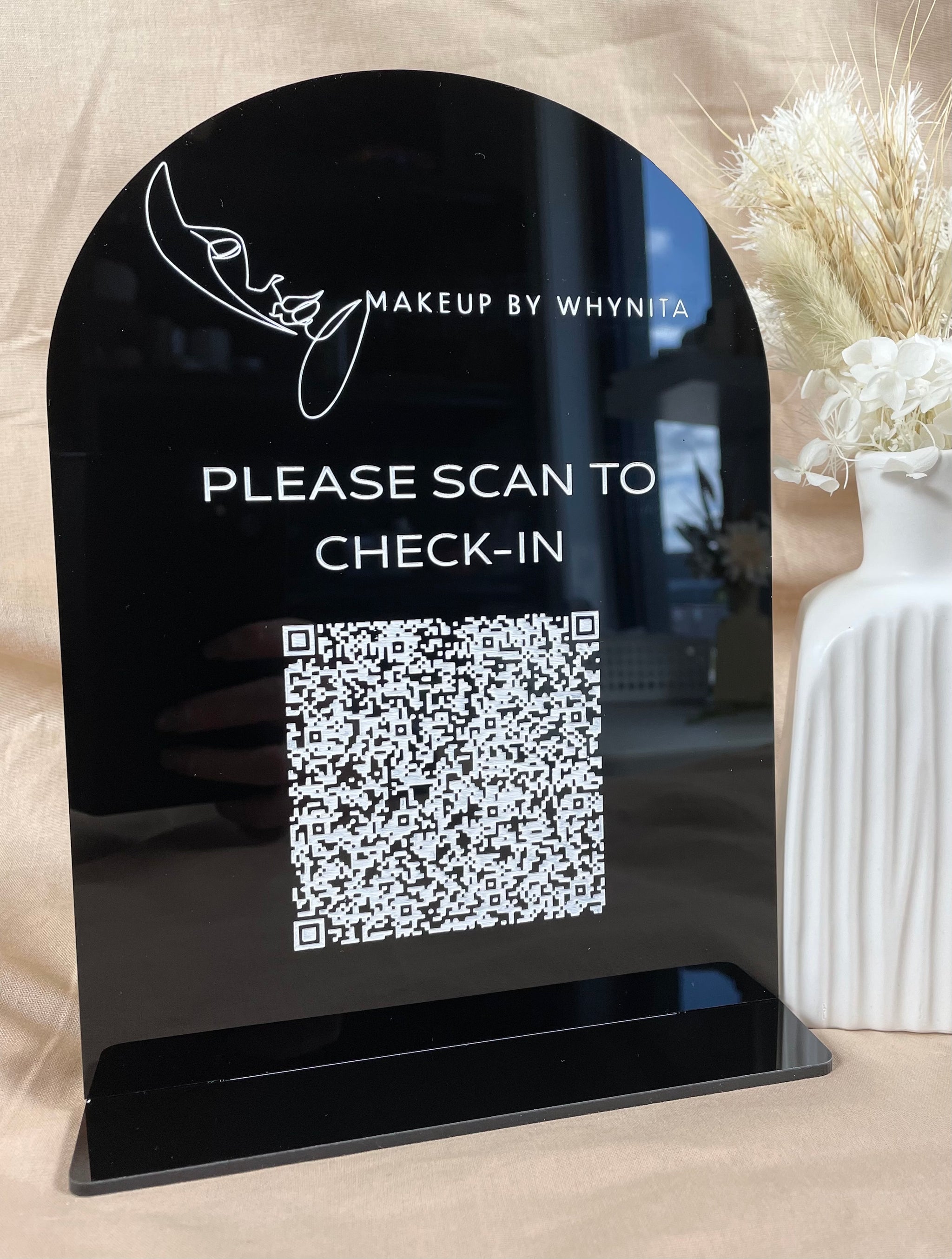 QR code stand | QR code sign - Laser Edge Designs - LaserEdge-Designs