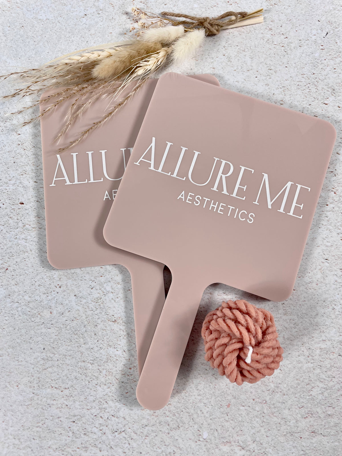 Personalised handheld mirror | Logo mirror - Laser Edge Designs ...