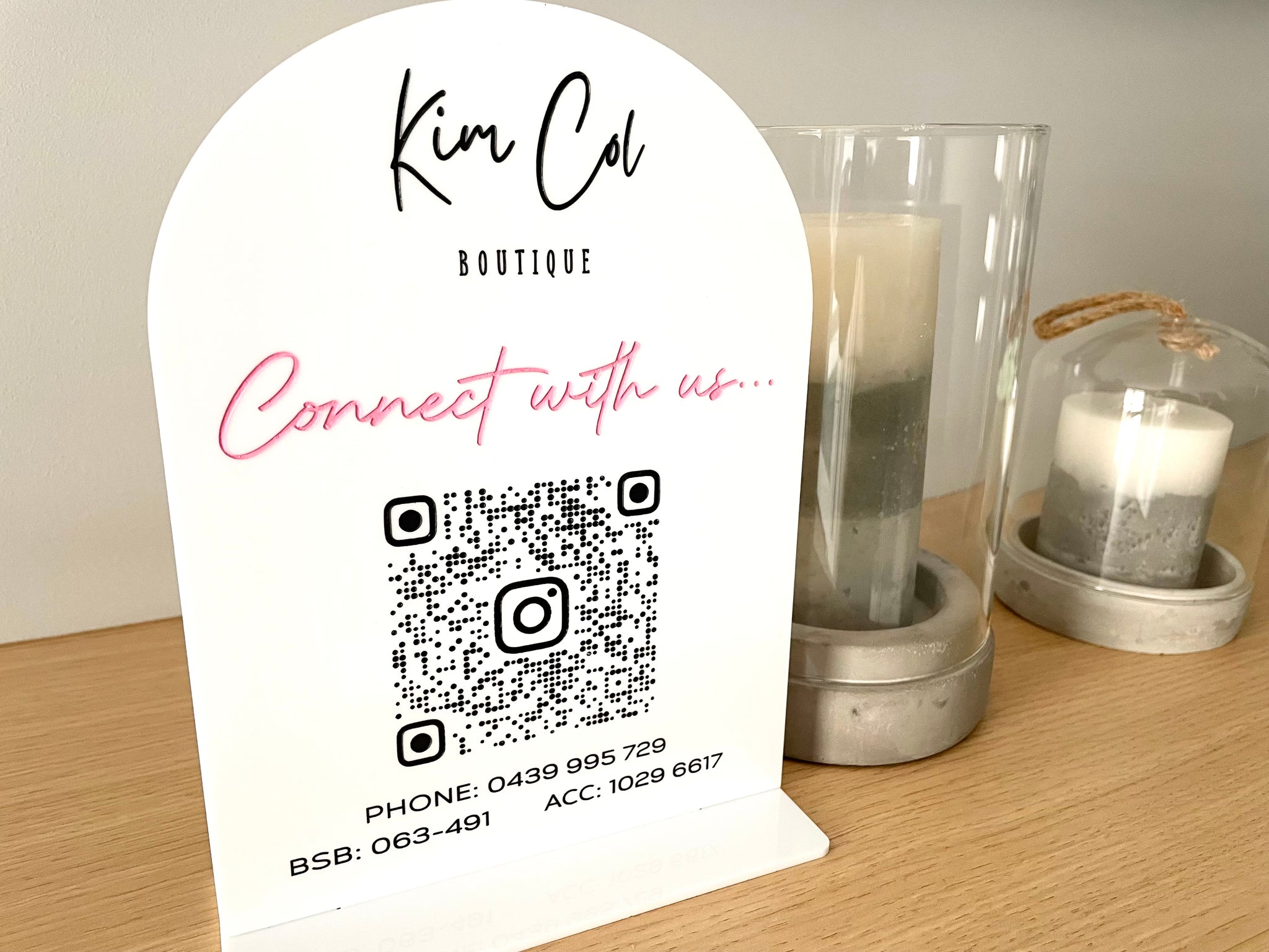 QR code stand | QR code sign - Laser Edge Designs - LaserEdge-Designs