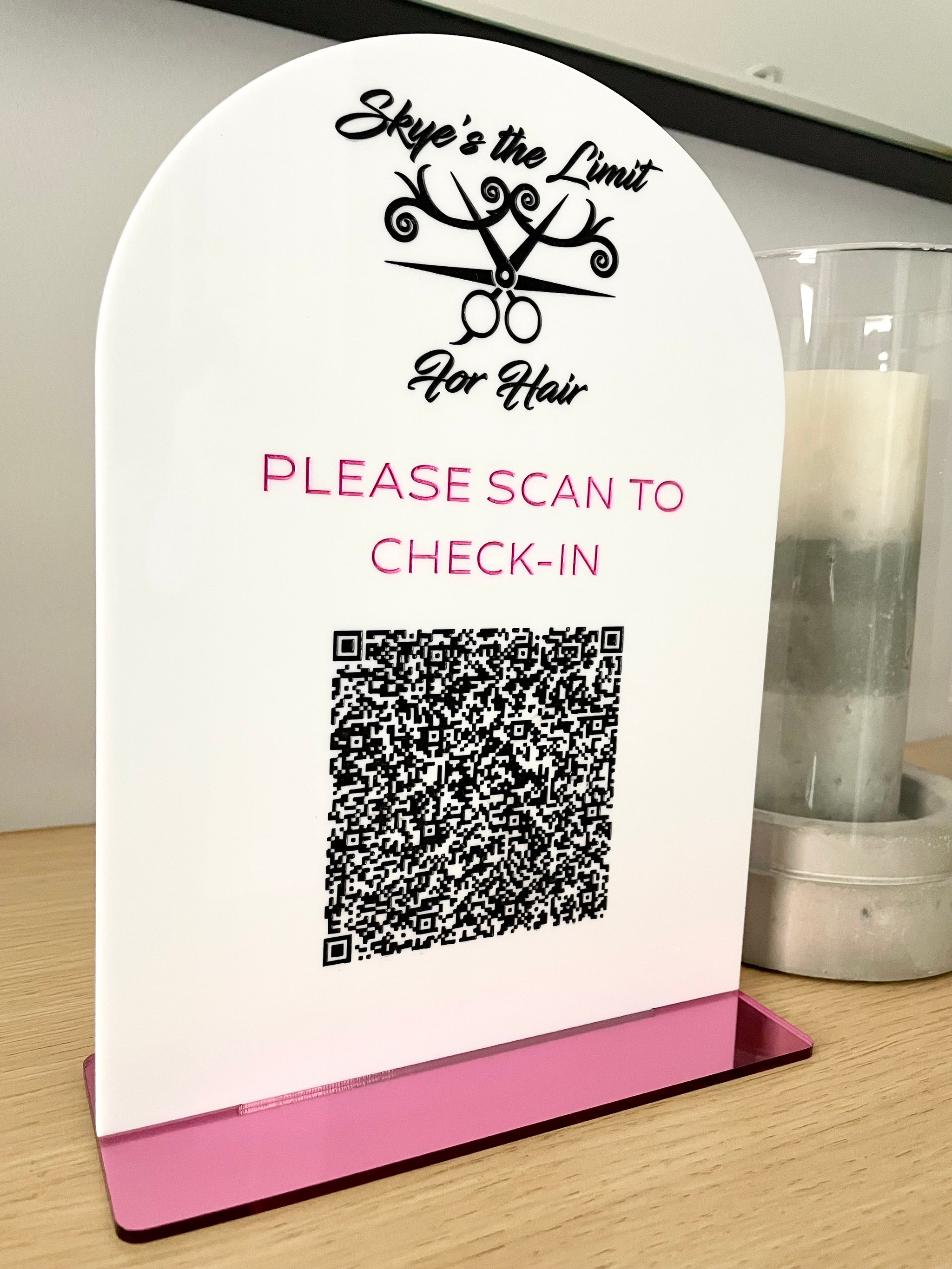 QR code stand | QR code sign - Laser Edge Designs - LaserEdge-Designs