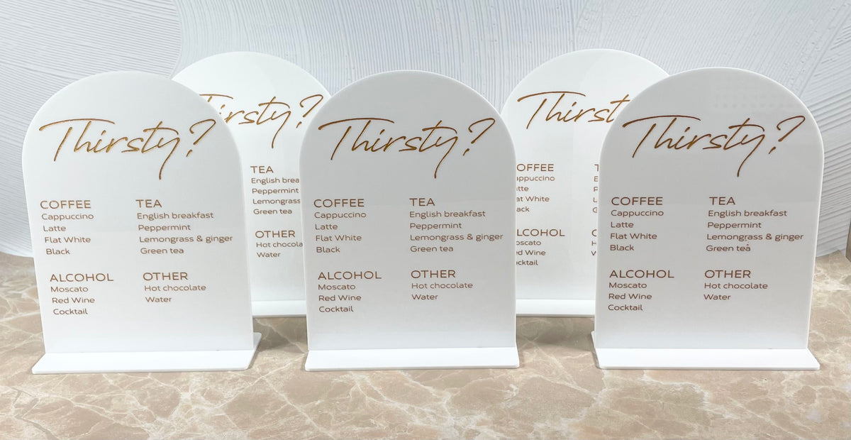 Drink menu stand | salon drink menu - Laser Edge Designs - LaserEdge ...
