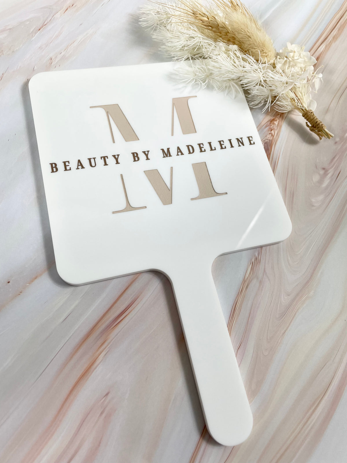 Personalised handheld mirror | Logo mirror - Laser Edge Designs ...