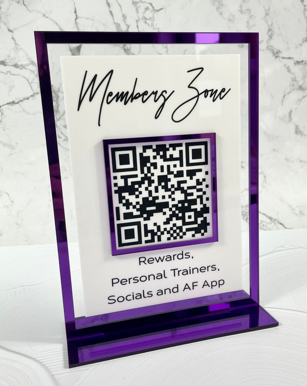 QR code stand | QR code sign - Laser Edge Designs - LaserEdge-Designs