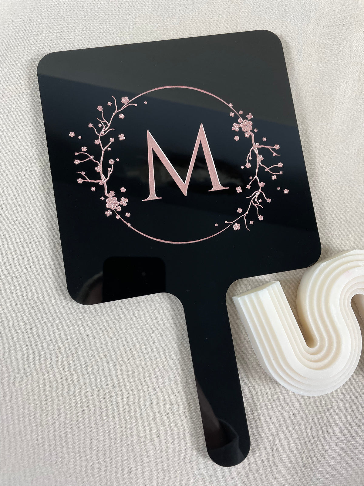 Personalised handheld mirror | Logo mirror - Laser Edge Designs ...