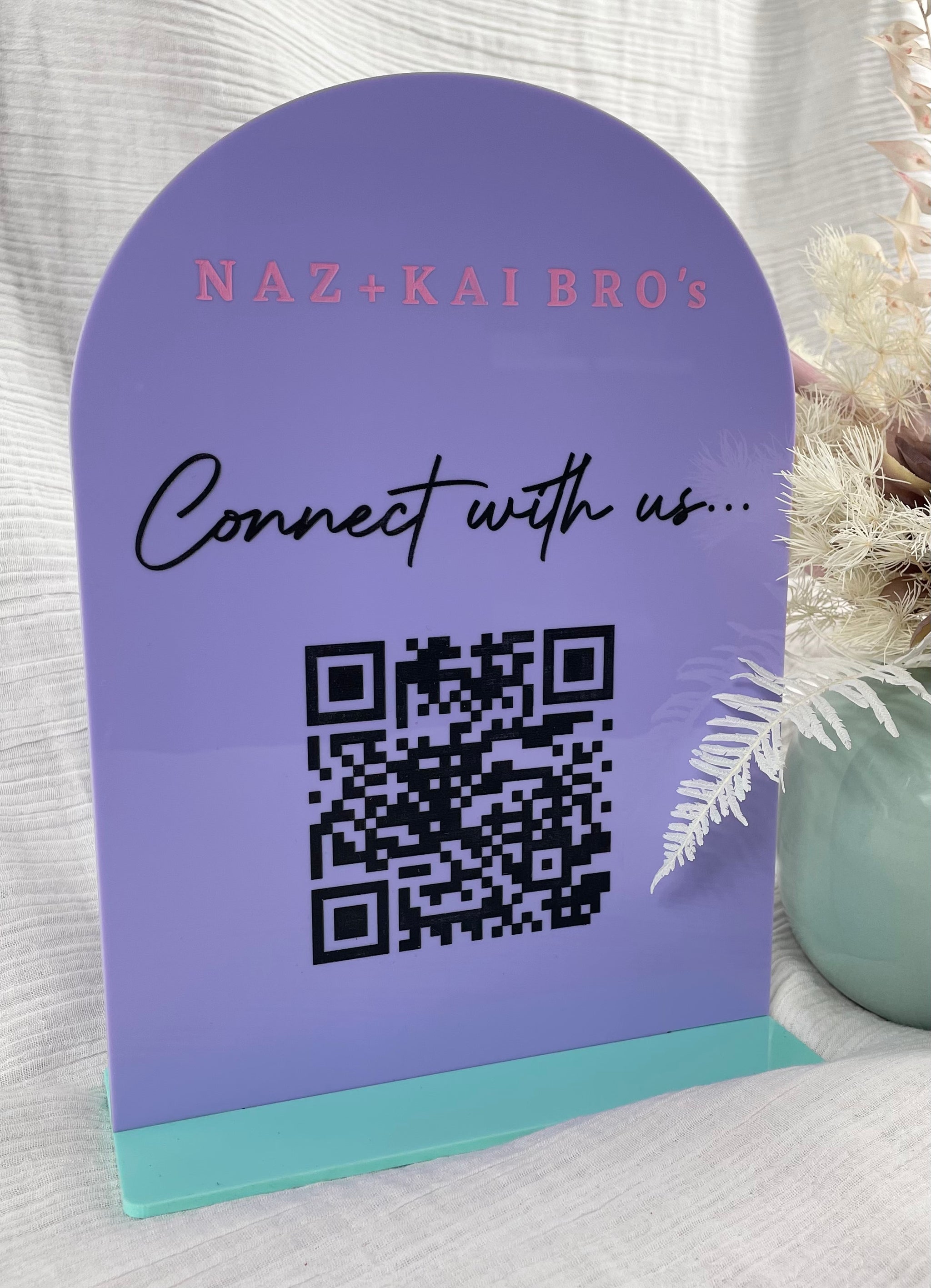 QR code stand | QR code sign - Laser Edge Designs - LaserEdge-Designs