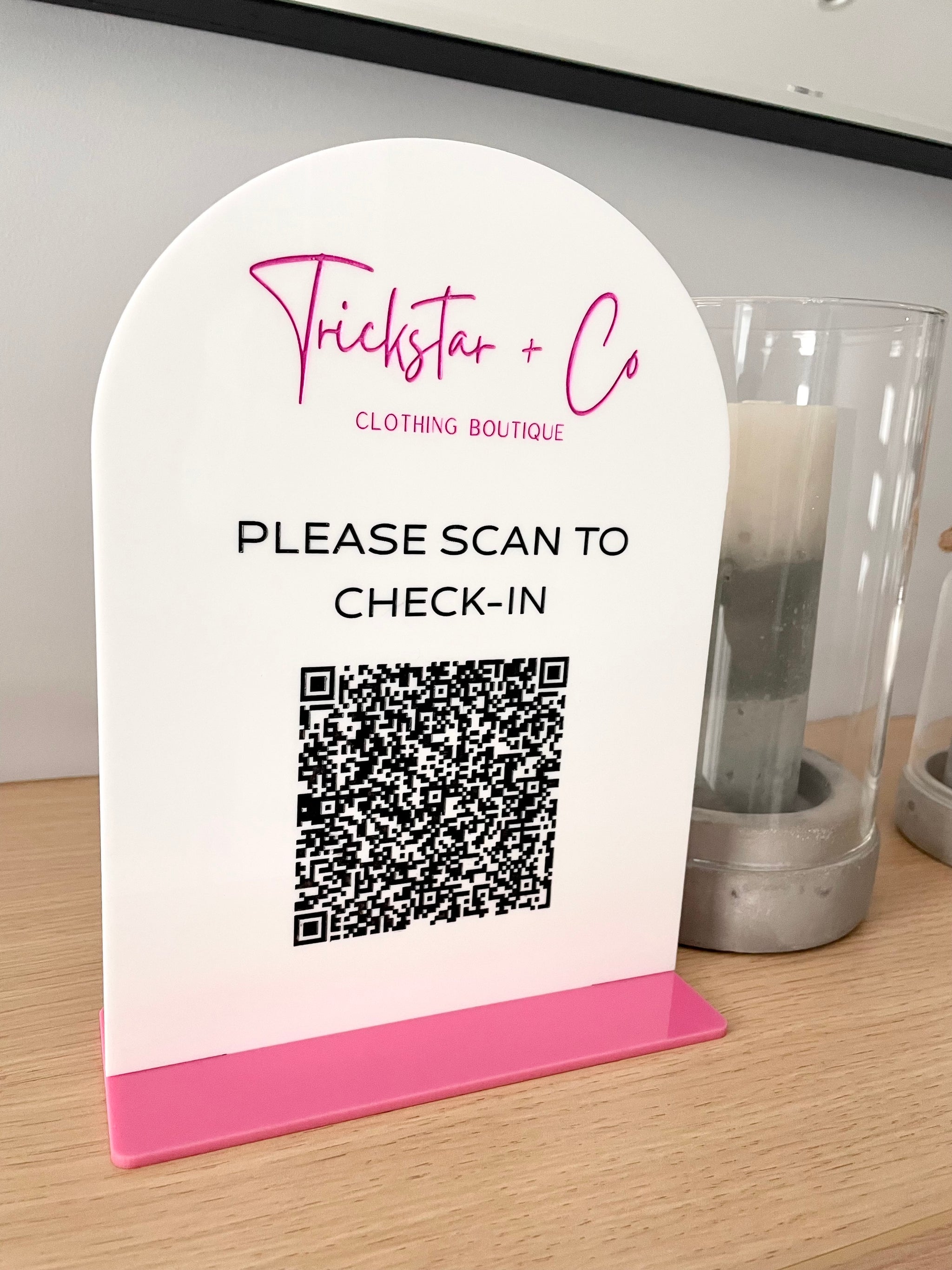 QR code stand | QR code sign - Laser Edge Designs - LaserEdge-Designs