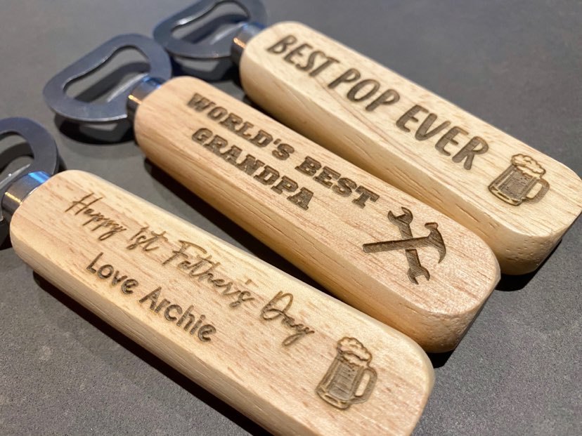 Personalised bottle opener | wooden bottle opener - Laser Edge Designs ...